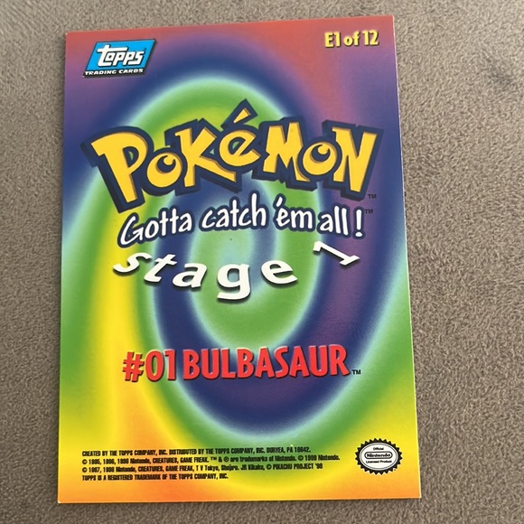Pokemon | Toys | Bulbasaur Stage Card | Poshmark